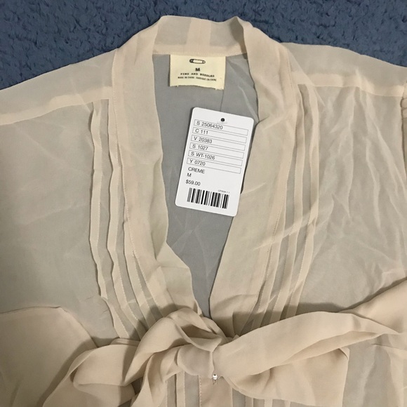 Urban Outfitters | Tops | Uo Pins Needle Sheer Nude Button Down | Poshmark